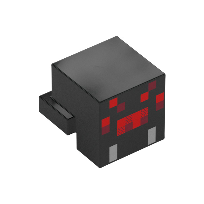 LEGO Pixelated Minecraft Animal Head with Spider Face with Red and Gray ...