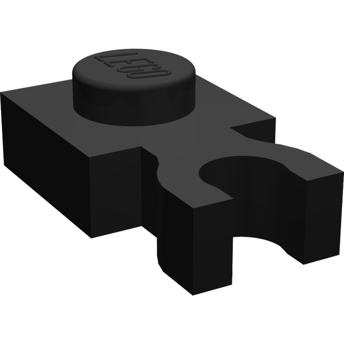 LEGO Black Plate 1 x 1 with Vertical Clip (Thick 'U' Clip) (4085 / ...