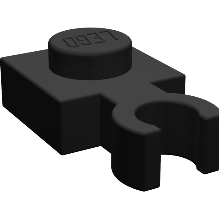 LEGO Negro Plate 1 x 1 with Vertical Clip (Thin Open 'O' Clip) | Brick ...