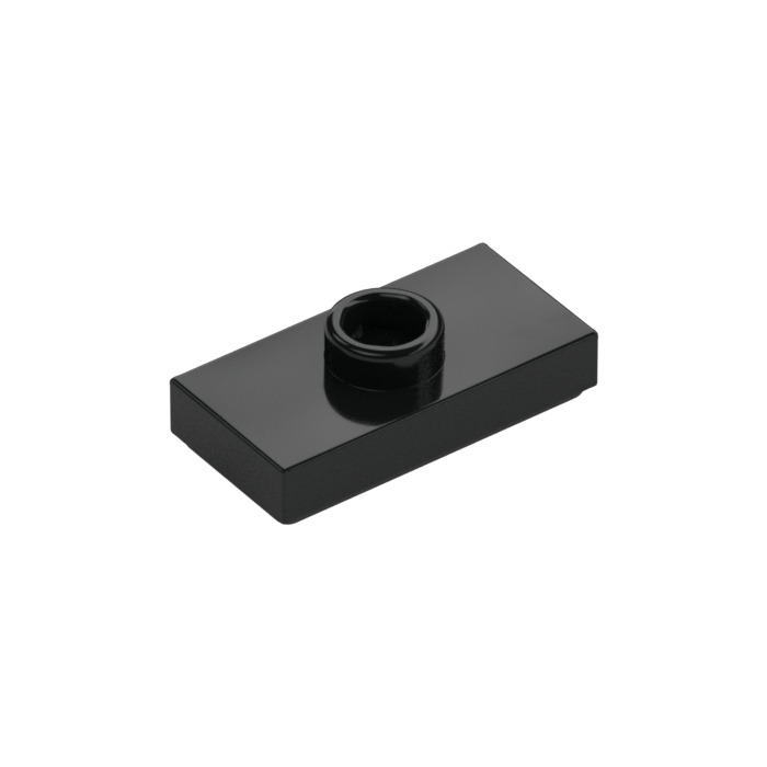 LEGO Black Plate 1 x 2 with 1 Stud (with Groove and Bottom Stud Holder ...