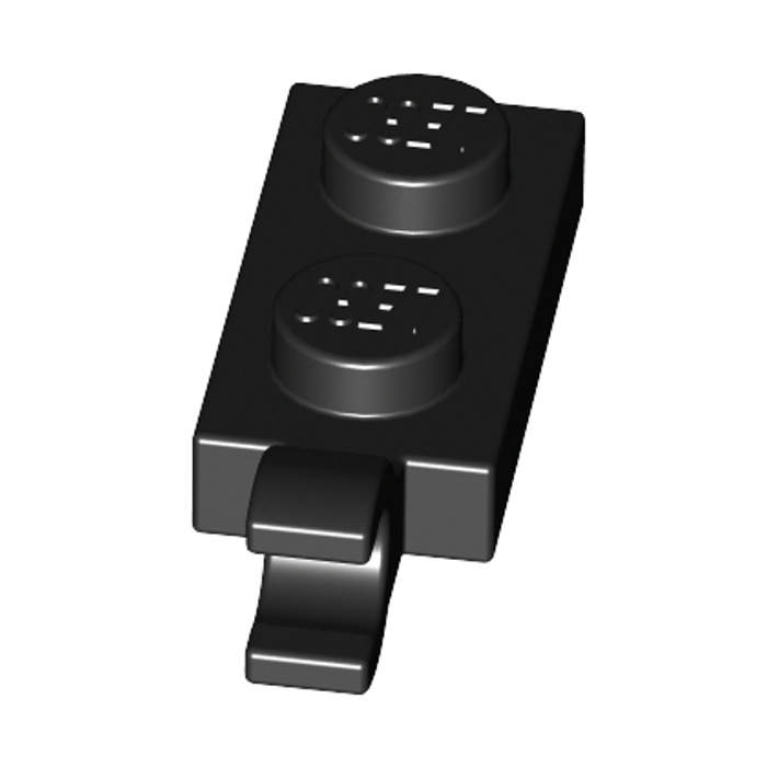 LEGO Black Plate 1 x 2 with Horizontal Clip on End (42923 / 63868 ...