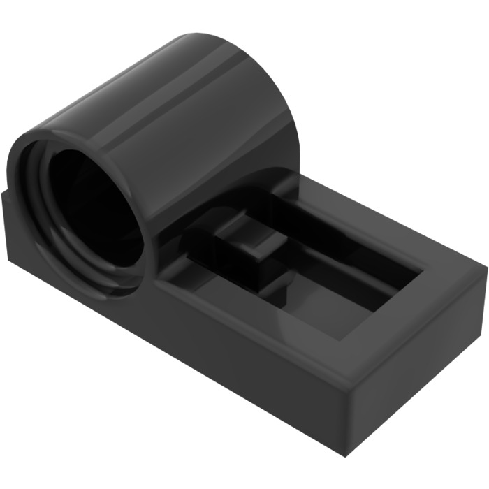 LEGO Black Plate 1 x 2 with Underside Pin Hole (18677 / 28809) | Brick ...