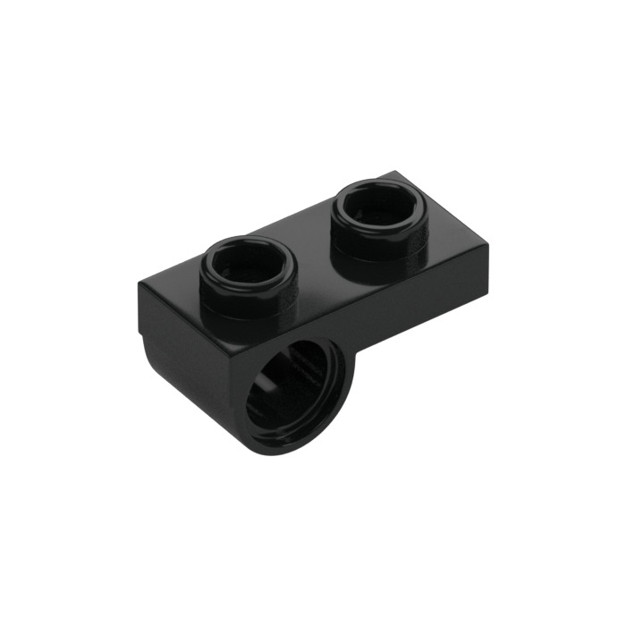 LEGO Black Plate 1 x 2 with Underside Pin Hole (18677 / 28809) | Brick Owl