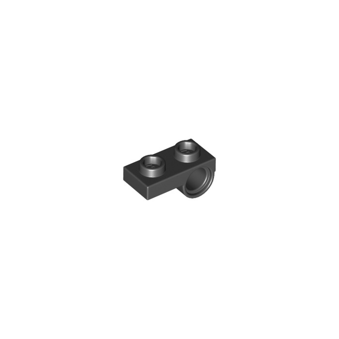 LEGO Black Plate 1 x 2 with Underside Pin Hole (18677 / 28809) | Brick Owl