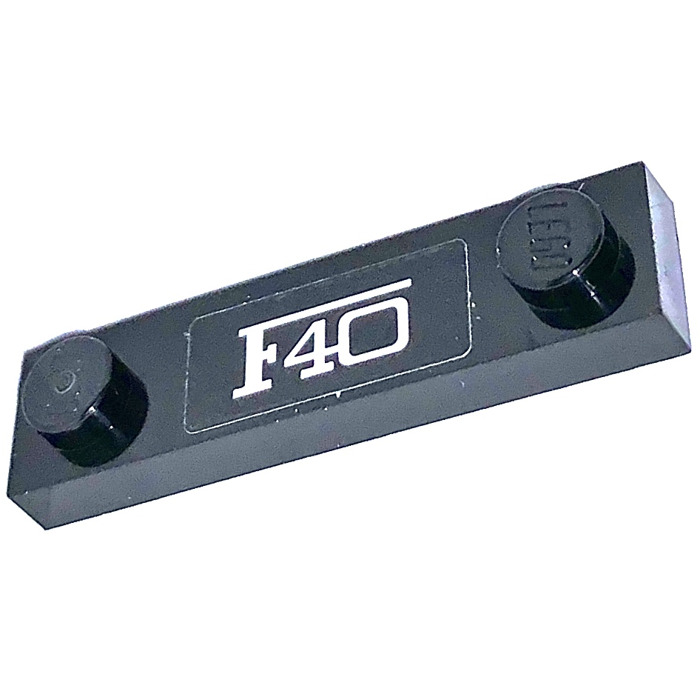 LEGO Black Plate 1 x 4 with Two Studs with F40 Sticker without Groove ...
