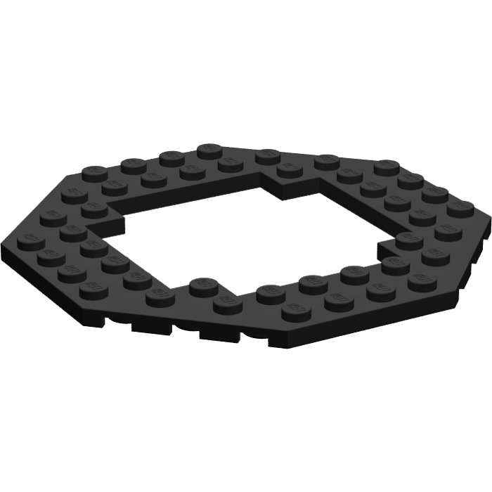 LEGO Black Plate 10 x 10 Octagonal with Open Center (6063 / 29159 ...