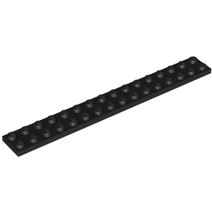 LEGO Black Plate 2 x 16 (4282) | Brick Owl - LEGO Marketplace