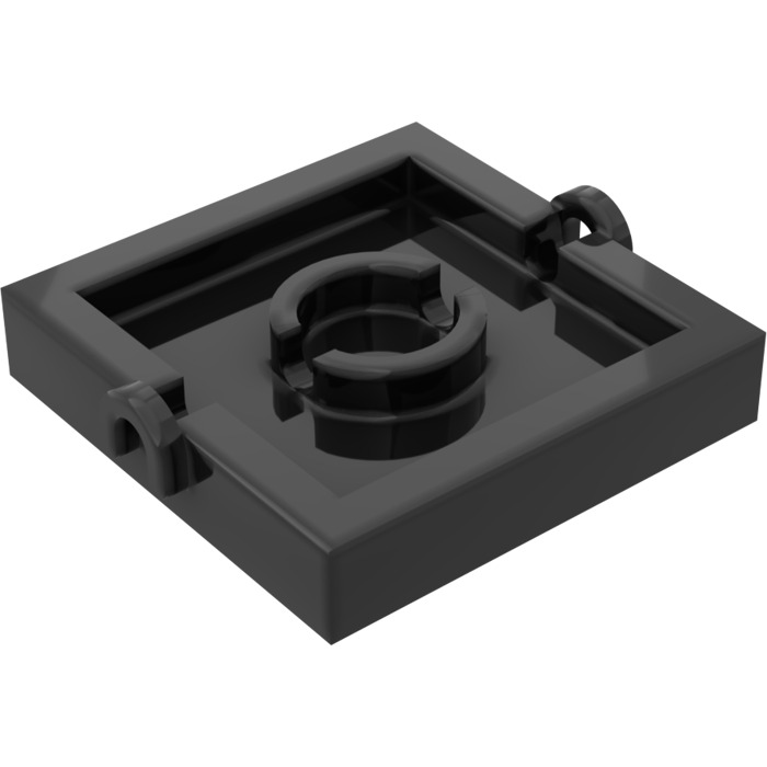 LEGO Black Plate 2 x 2 with Axle Brackets | Brick Owl - LEGO Marketplace