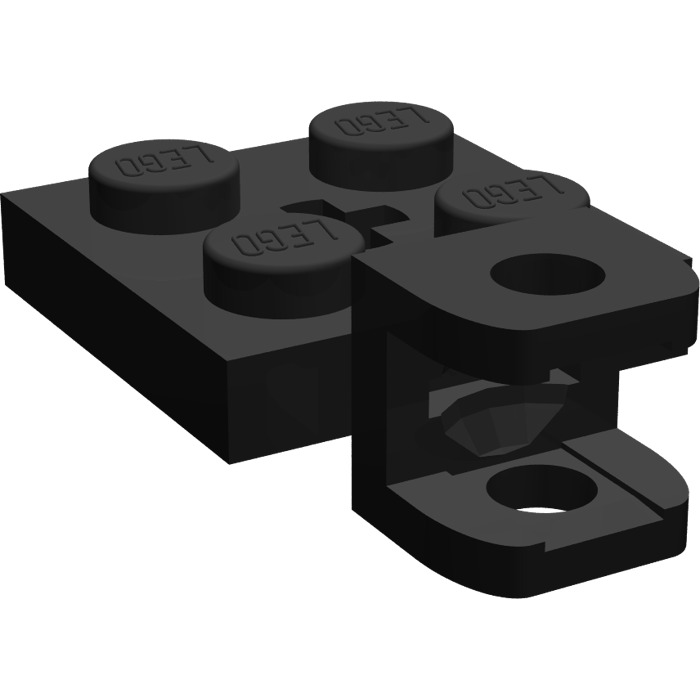 LEGO Black Plate 2 x 2 with Ball Joint Socket (Flattened) (42478 / ...