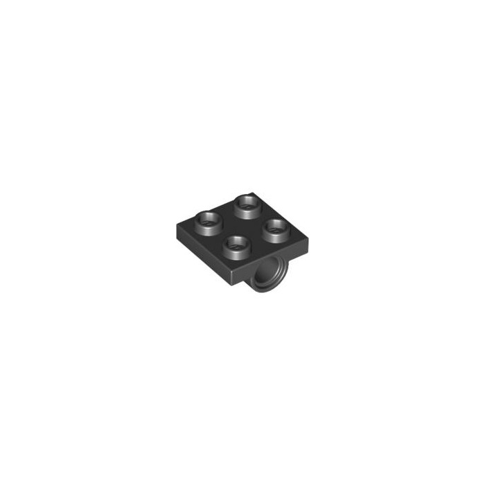 LEGO Black Plate 2 x 2 with Pin Hole without Underneath Cross Support ...