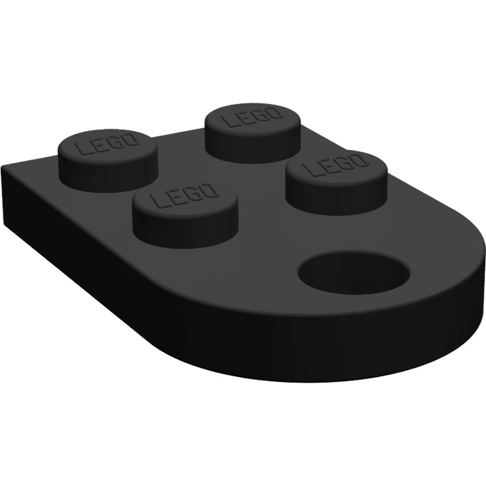 LEGO Black Plate 2 x 3 with Rounded End and Pin Hole (3176) | Brick Owl ...