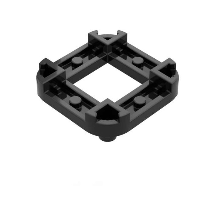 LEGO Black Plate 4 x 4 x 0.7 with Rounded Corners and 2 x 2 Open Center ...