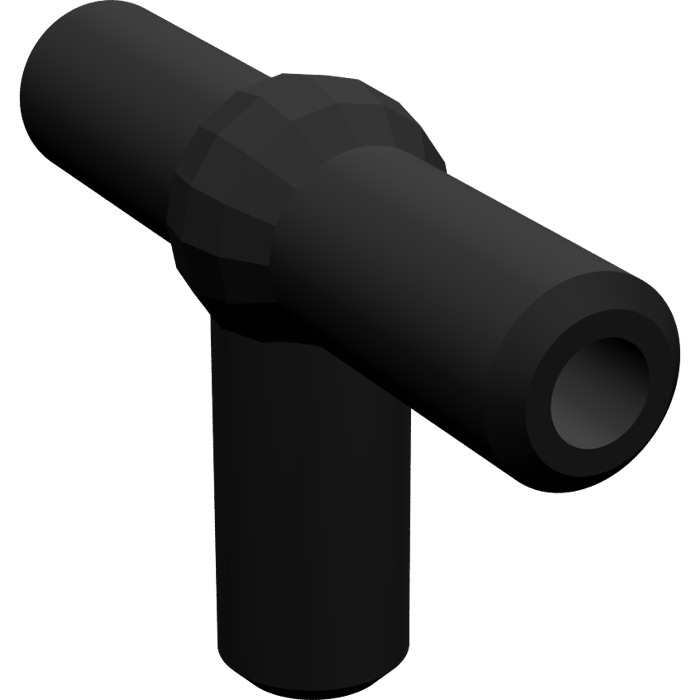 LEGO Black Pneumatic Tee with Reinforced Connection (4697) | Brick Owl ...