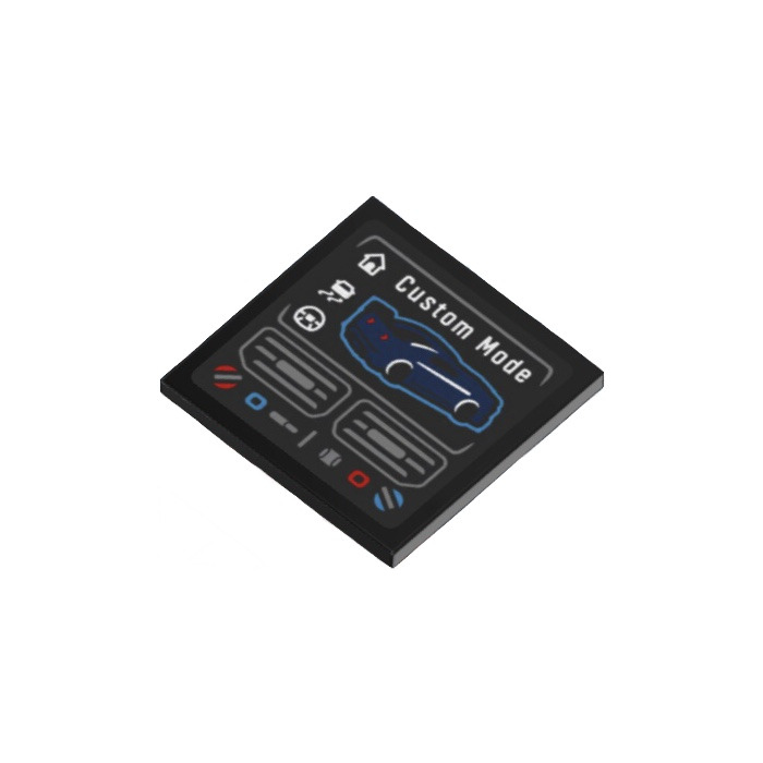LEGO Black Roadsign Clip-on 2 x 2 Square with ‘Custom Mode’ Mustang ...