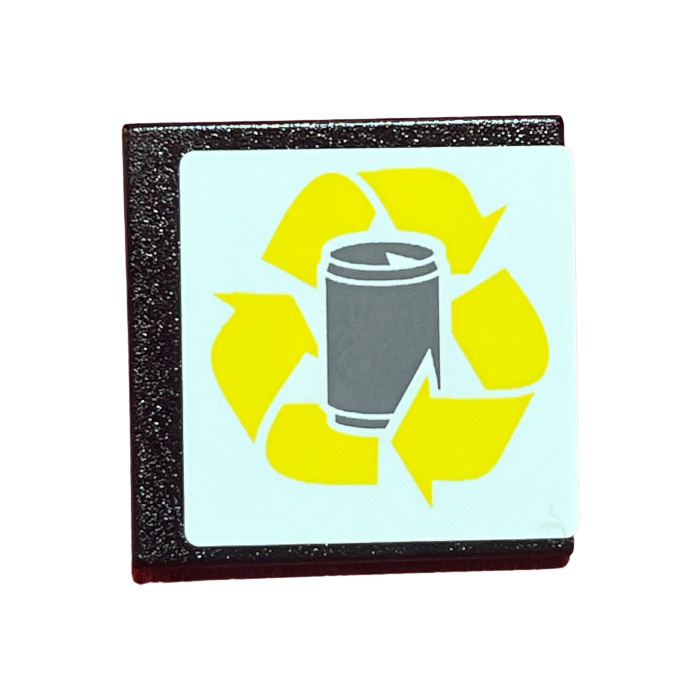 LEGO Roadsign Clip-on 2 x 2 Square with Drink / Can Recycling Logo ...
