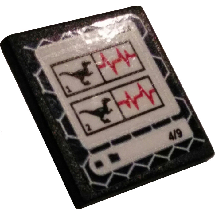 LEGO Black Roadsign Clip-on 2 x 2 Square with Raptor Heart Monitors ...