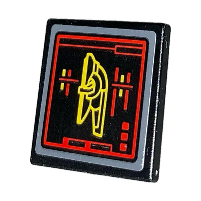 LEGO Roadsign Clip-on 2 x 2 Square with Slave I Monitor Sticker with ...