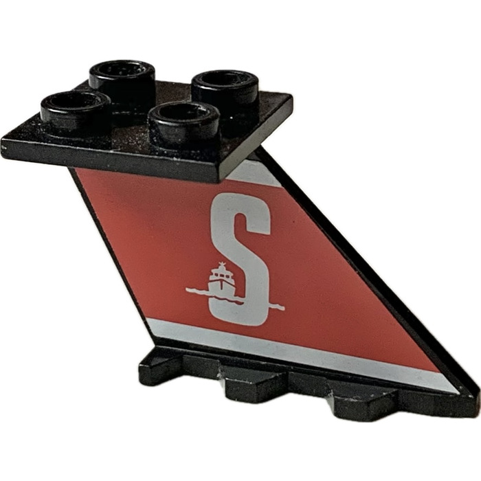 LEGO Rudder 2 x 2 x 4 with Plate with 'S' (Stena) on Red Right Sticker ...