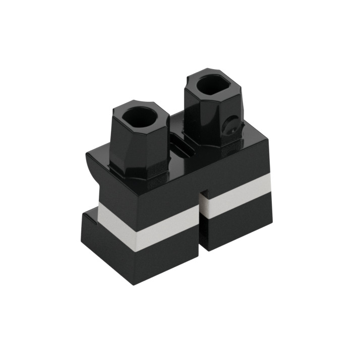 LEGO Black Short Legs with White Stripes (41879) | Brick Owl - LEGO ...