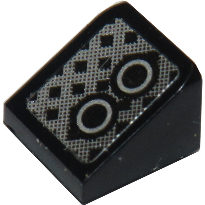 LEGO Black Slope 1 x 1 (31°) with Exhaust Pipes 8186 Left Sticker ...