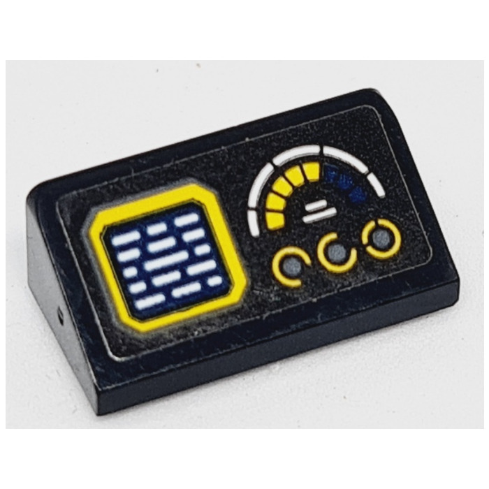 LEGO Slope 1 x 2 (31°) with Batcomputer Text and Gauge Sticker (85984 ...