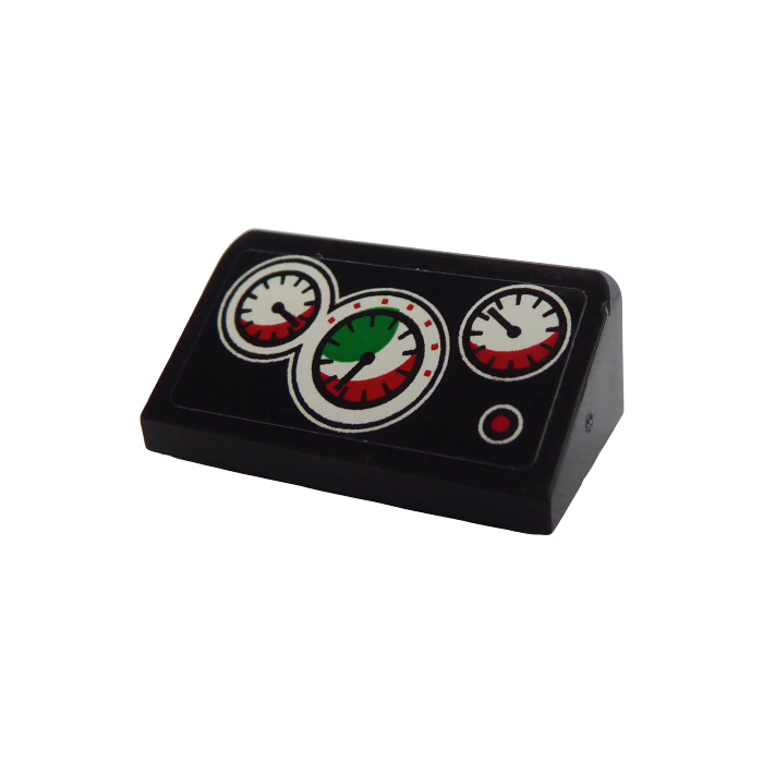 LEGO Black Slope 1 x 2 (31°) with gauges and dials Sticker (85984 ...