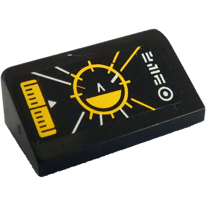 LEGO Black Slope 1 x 2 (31°) with Radar Horizon Sticker (85984) | Brick ...