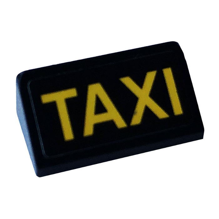 LEGO Black Slope 1 x 2 (31°) with TAXI Sticker (85984) | Brick Owl ...