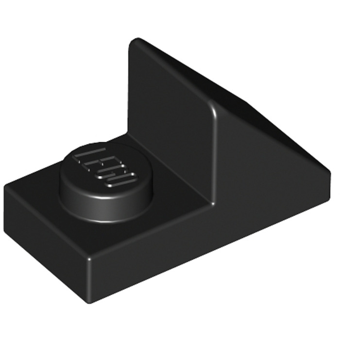LEGO Black Slope 1 x 2 (45°) with Plate (15672 / 92946) | Brick Owl ...