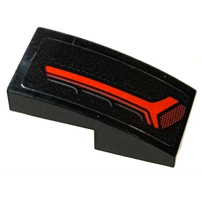 LEGO Black Slope 1 x 2 Curved with Backlight (right) Sticker (3593 ...