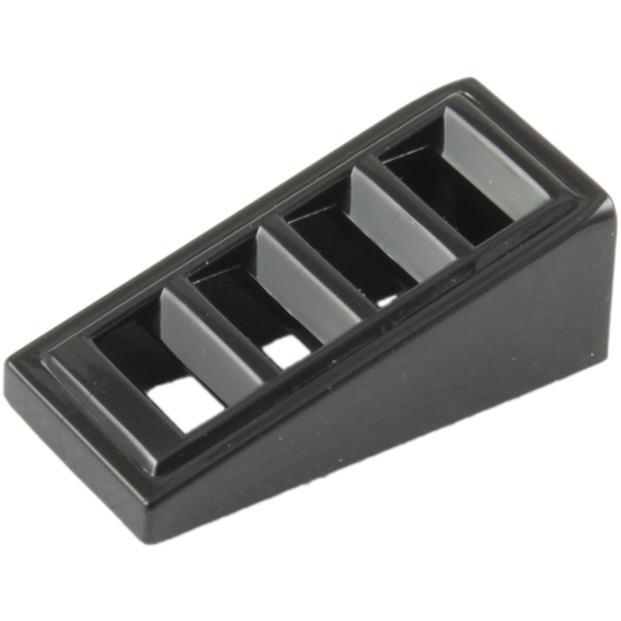 LEGO Black Slope 1 x 2 x 0.7 (18°) with Grille (61409 / 113474) | Brick Owl