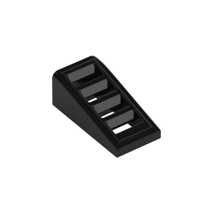 LEGO Black Slope 1 x 2 x 0.7 (18°) with Grille (61409 / 113474) | Brick Owl