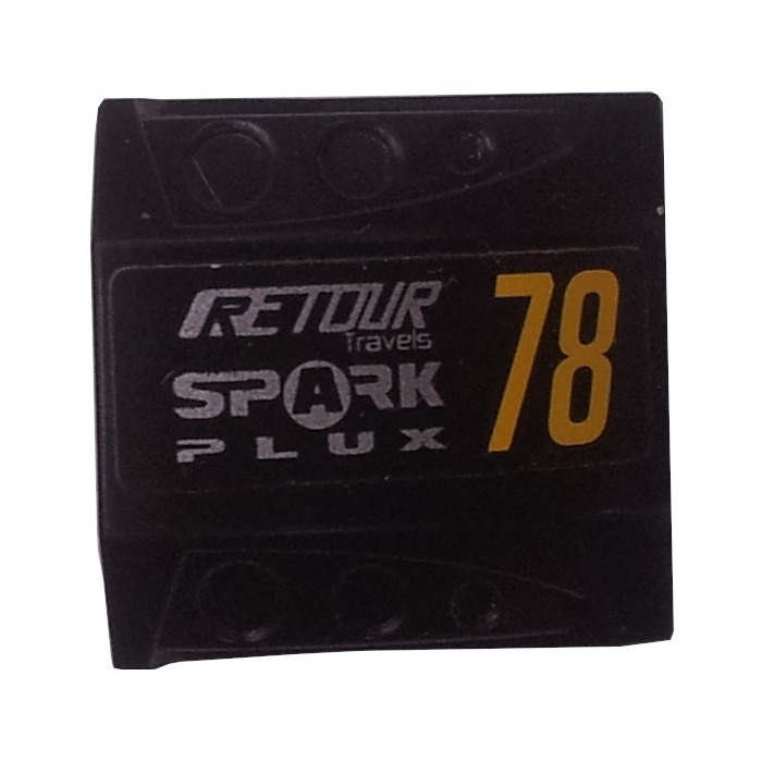 LEGO Black Slope 1 x 2 x 2 Curved with Dimples with 'RETOUR Travels ...