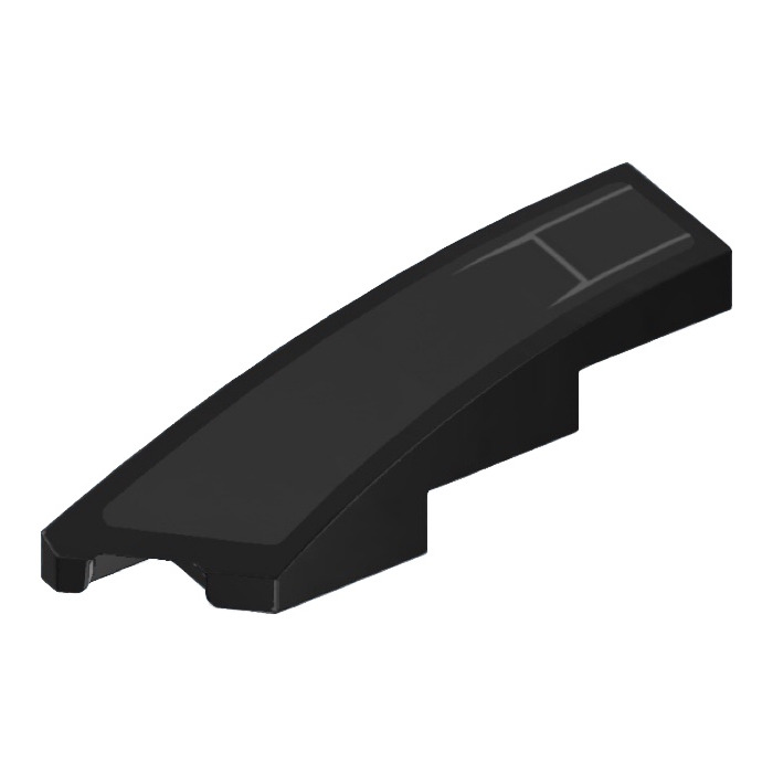LEGO Black Slope 1 x 4 Angled Left with Silver Lines in H-shape Sticker ...