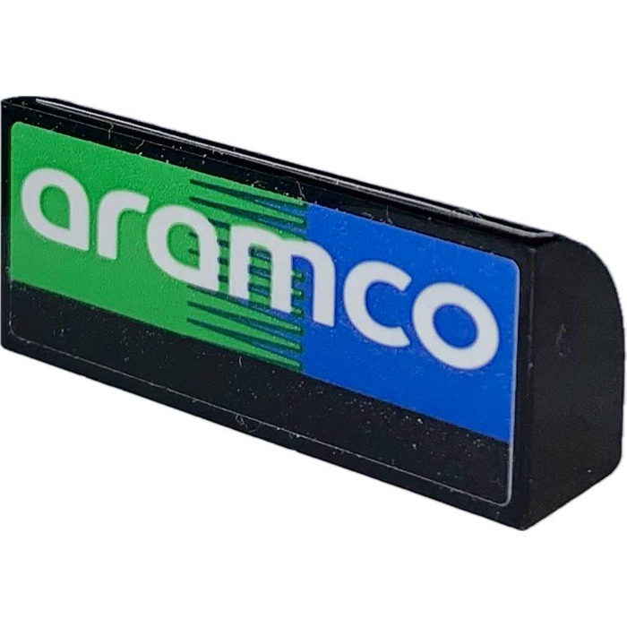 LEGO Black Slope 1 x 4 Curved with cognizant (aramco on back) Sticker ...