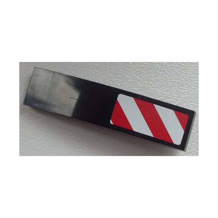 LEGO Black Slope 1 x 4 Curved with danger stripes 60026 (Right) Sticker ...