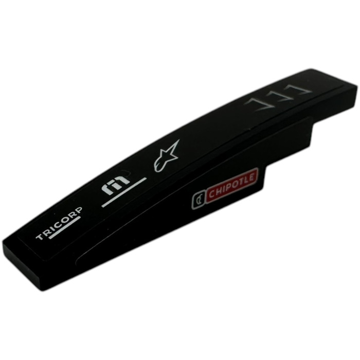 LEGO Slope 1 x 6 Curved with Schrägstein 1 x 6 Gebogen with white ...