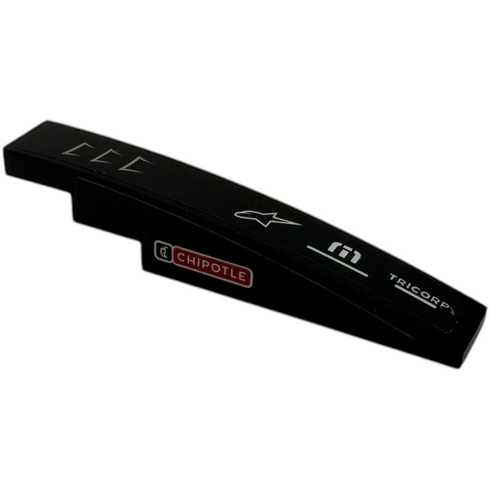 LEGO Slope 1 x 6 Curved with white triangle 'TRICORP' logo and CHIPOTLE ...