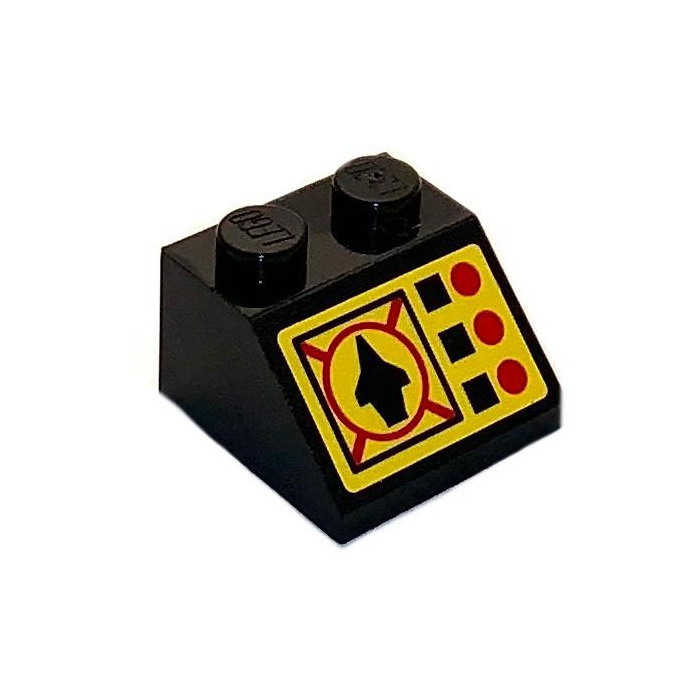 LEGO Black Slope 2 x 2 (45°) with Flight control Sticker (3039) | Brick ...