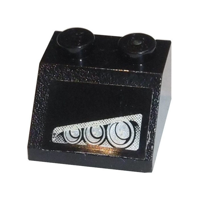 LEGO Black Slope 2 x 2 (45°) with Silver Headlight (Left) Sticker (3039 ...