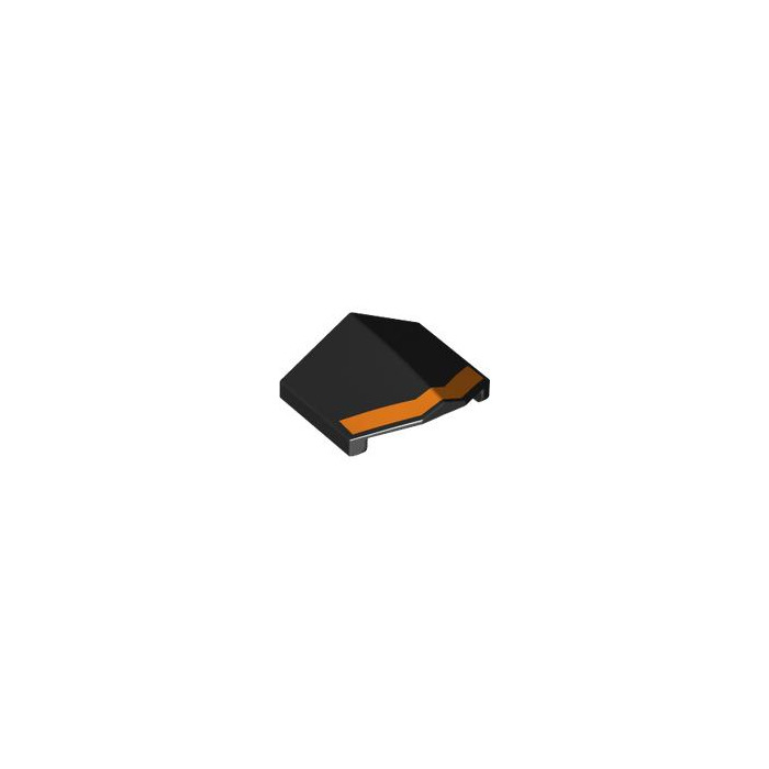 LEGO Black Slope 2 x 2 x 0.7 Curved with Orange Stripe (1762) | Brick ...