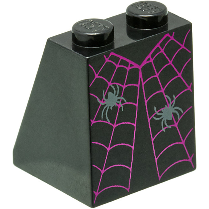 LEGO Slope 2 x 2 x 2 (65°) with Magenta Spider Web with Bottom Tube ...