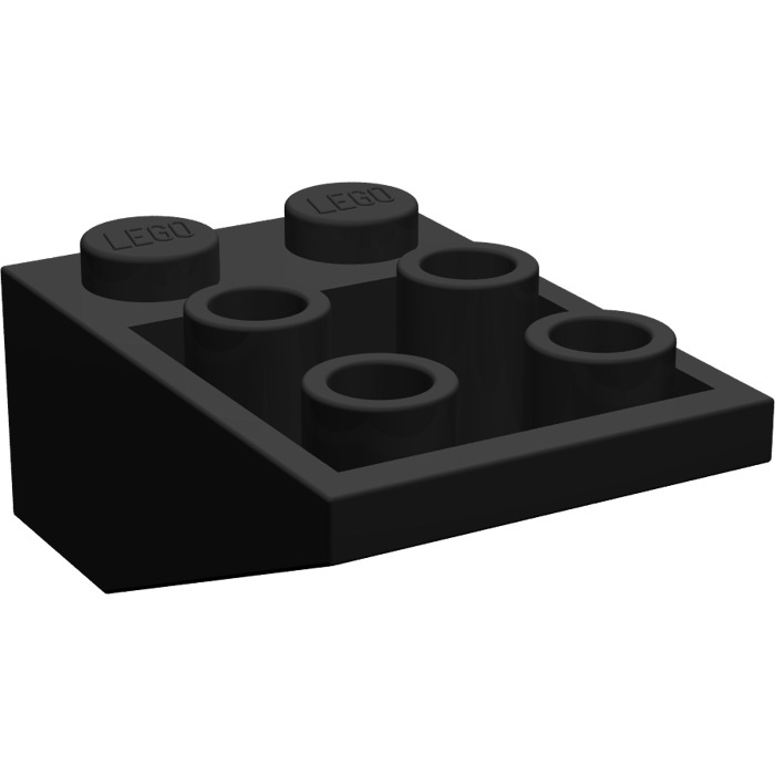 LEGO Black Slope 2 x 3 (25°) Inverted with Connections between Studs ...