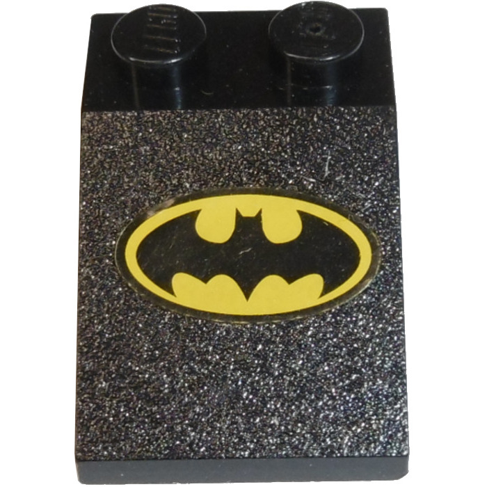 LEGO Black Slope 2 x 3 (25°) with Batman Logo Sticker (3298) | Brick ...