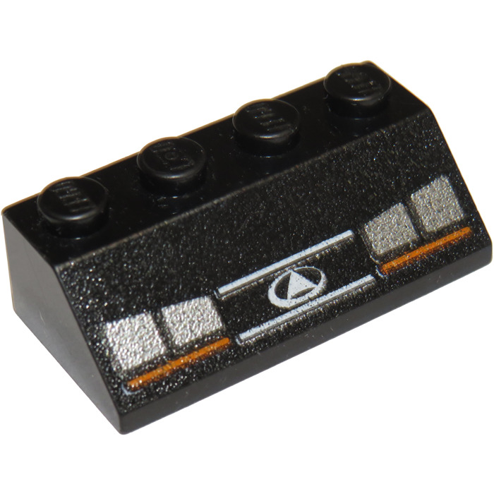 LEGO Slope 2 x 4 (45°) with Dual Silver Headlights Pattern (3037 / ...