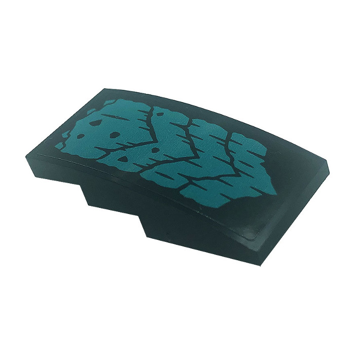 LEGO Slope 2 x 4 Curved with Dark Turquoise Chevrons Sticker (93606 ...