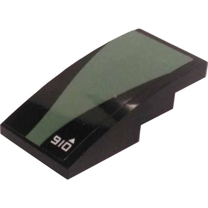 LEGO Black Slope 2 x 4 Curved with Mech Dragon Forehead and 910 Sticker ...