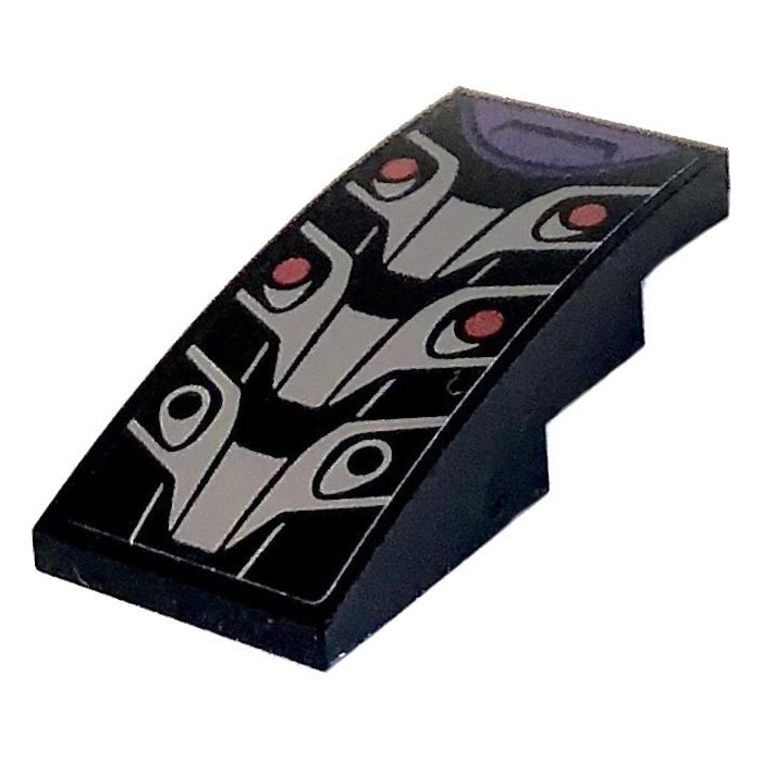 LEGO Black Slope 2 x 4 Curved with Metal Spine Sticker (93606) | Brick ...