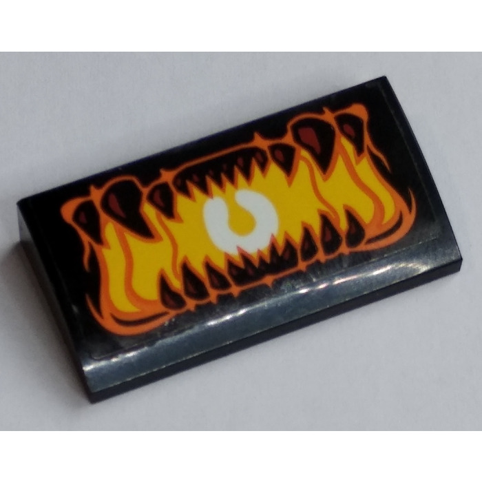 LEGO Black Slope 2 x 4 Curved with Open Mouth with Pointed Teeth ...