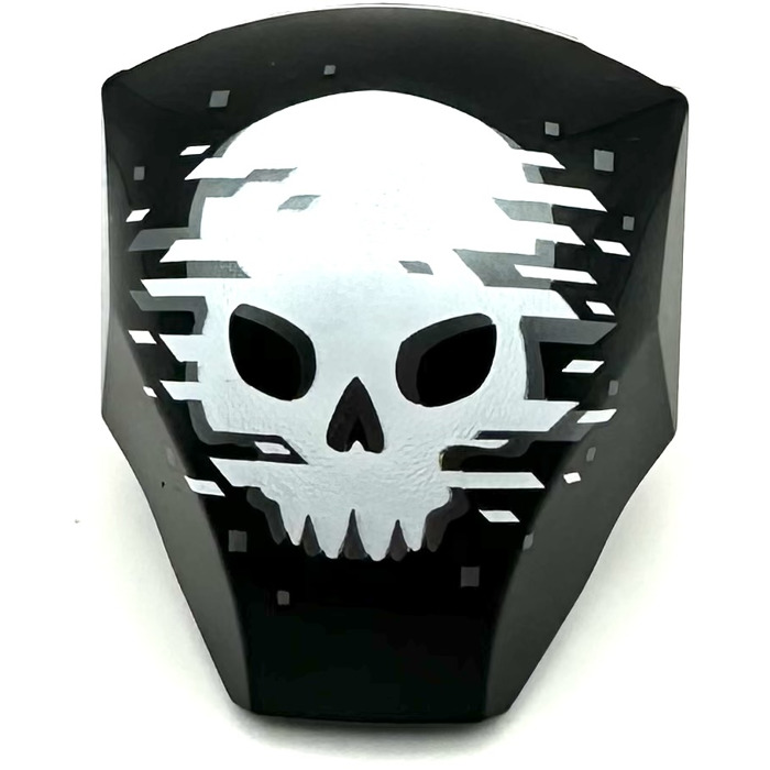 LEGO Black Slope 4 x 5 x 1.3 Curved with White Skull (4898) | Brick Owl ...